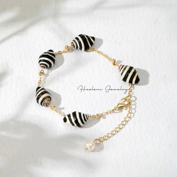 Healani Jewelry | Jewelry | Zebra Hebrew Cone Shell Bracelet | Poshmark